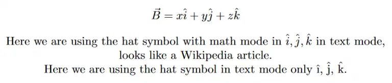 How to create a hat symbol in LaTeX? 2025
