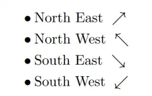 How to write the arrow symbols in LaTeX 2025