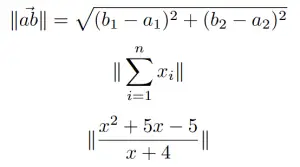 How to write a norm symbol in LaTeX 2025