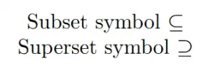 How to write the symbol for a subset in LaTeX? 2025