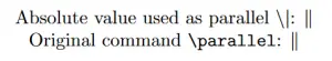How to write the parallel symbol in LaTeX? 2025