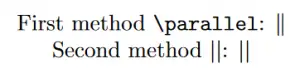 How to write the parallel symbol in LaTeX? 2025
