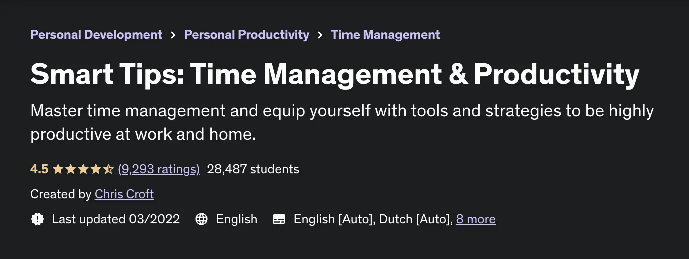 Best Online Courses for Time Management 2026