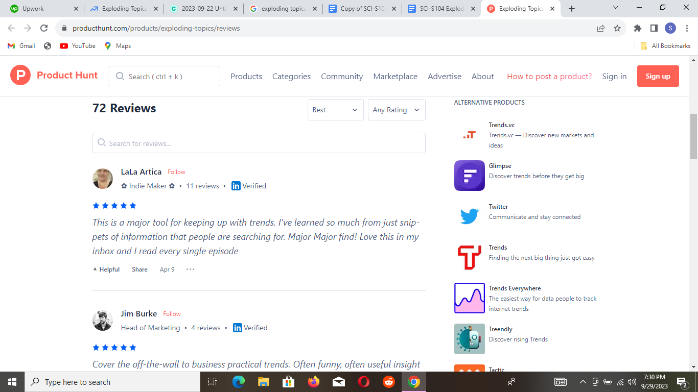 Exploding Topics Review - Using trends for your research 2024